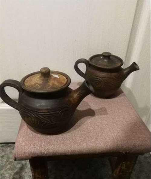 Чайник глиняный, гончарные изделия,глиняная посуда