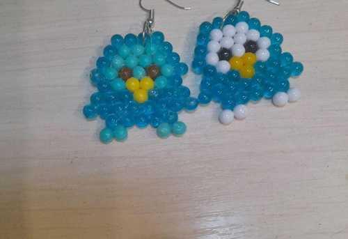 Серьги из аквамозаики самодельные