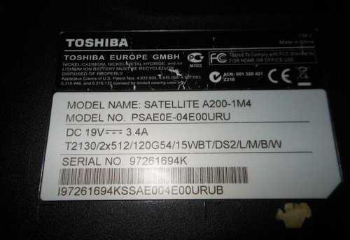 Toshiba satellite a200