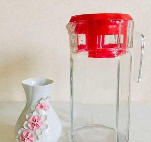 Кувшин для воды/сока и вазочка (фарфор)