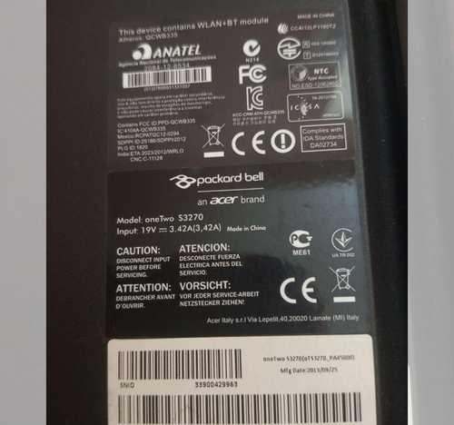 19.5" Моноблок Acer Packard Bell oneTwo S3270