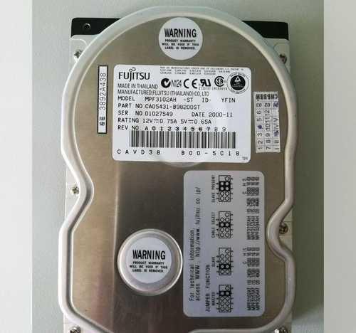 HDD IDE 10.2GB Fujitsu MPF3102AH на запчасти