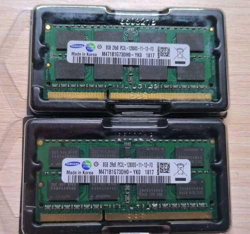 Новая о.память Samsung 2*8gb ddr3l 1600Mhz