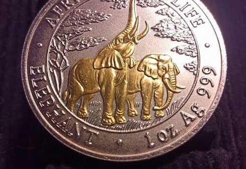 Монета Замбия серебро фауна