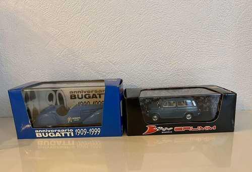 Модели 1/43 fiat и Bugatti разных производителей