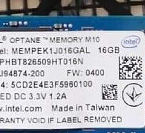 10x M.2 NVMe SSD intel Optane Memory M10 16GB. Лот