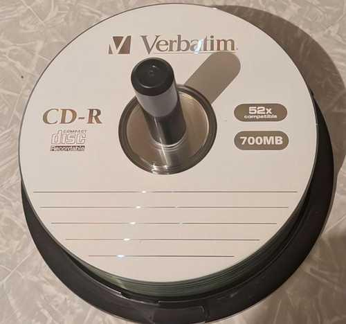 Диски болванки cd r verbatim 25 шт