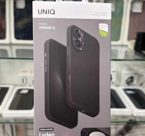 Чехол uniq Кожаный на iPhone 16