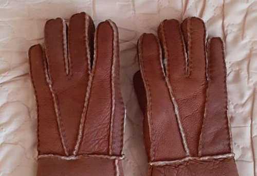Перчатки женские кожаные с натуральным мехом