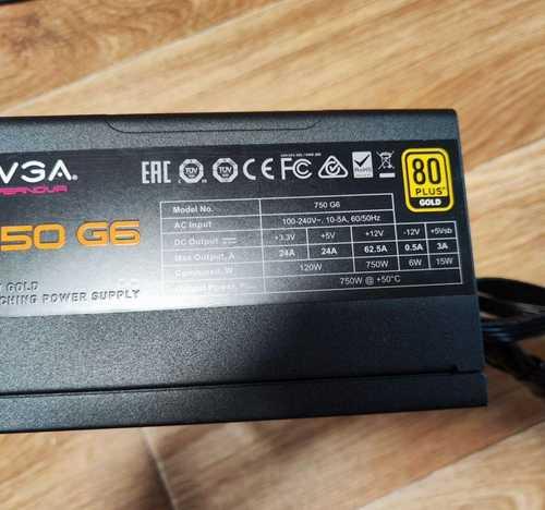 Блок питания evga supernova G6, 80 Plus Gold 750W