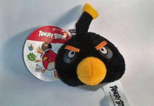 Брелок Angry Birds, мягкий, чёрная птичка