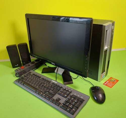Комп 4ядра ssd + hdd с мон 19”