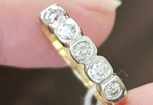 Антикварное кольцо 750 пробы с бриллиантами