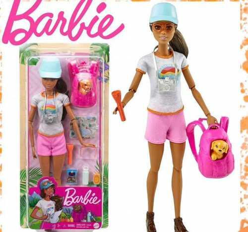 Кукла Barbie Горная Туристка со щенком HNC39