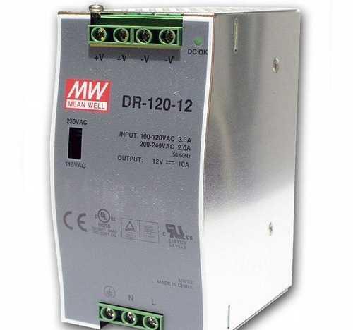 Блок питания на DIN-рейку Mean Well DR-120-12