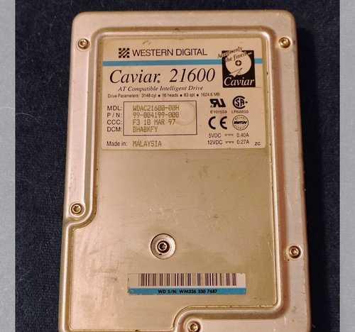 Western digital Caviar 21600 на 1.6 Гб ide hdd
