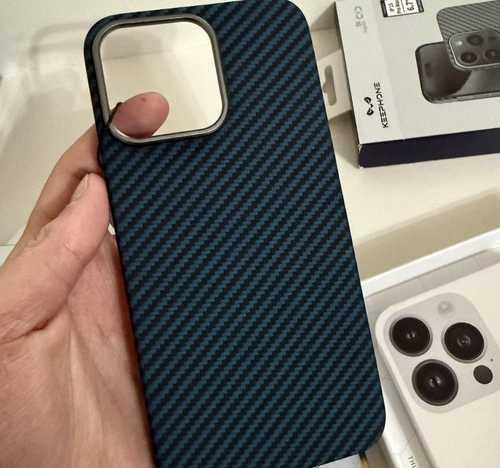 Чехол Kevlar на iPhone 14 pro / 14 pro max карбон