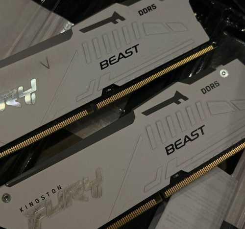 Оперативная память Kingston fury beast white 32 гб