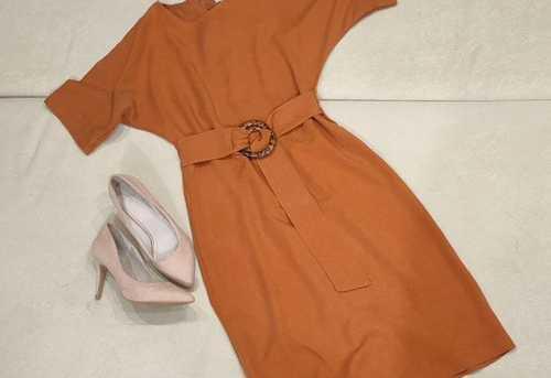 Платье женское koton s 42 44 оранжевое с поясом