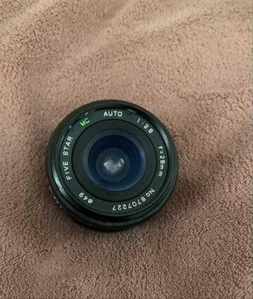 Объектив five star 28mm for canon fd