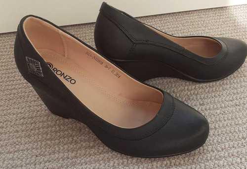 Туфли женские черные, 36 размер, натуральная кожа