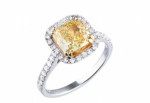Кольцо GIA 2,52 ct Fancy Deep Yellow/VS2 Cushion B