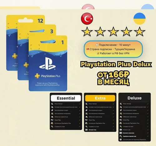 PS Plus Delux 1/3/12 месяцев