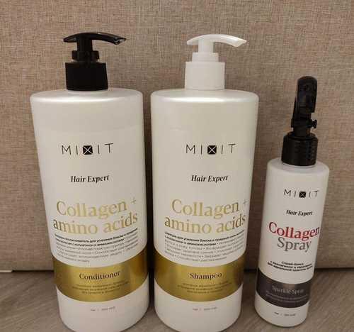 Mixit Collagen шампунь бальзам спрей