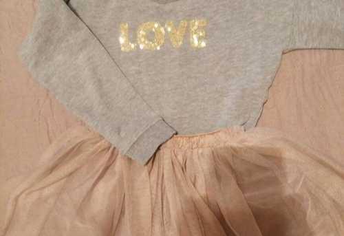 Костюм на девочку юбка Zara и свитшот