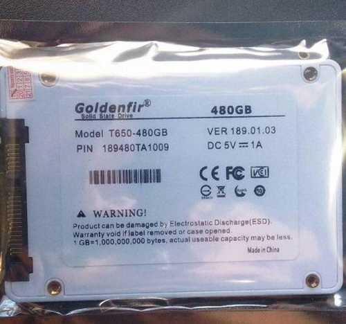 Новый ssd-диск Goldenfir SATA3 2,5" 480gb