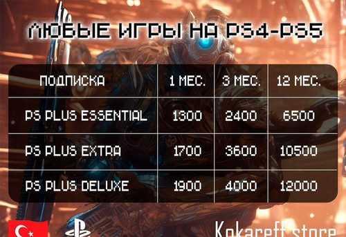 Подписка ps plus deluxe extra essential