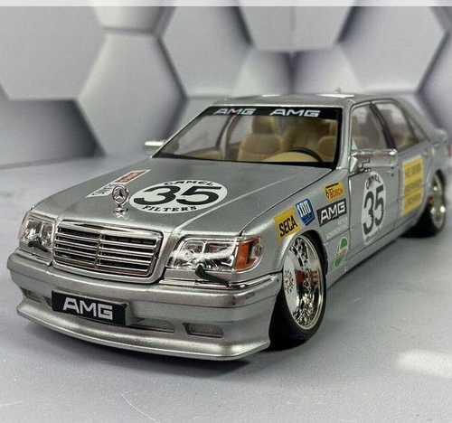 Модель машины Mercedes-Benz W140 серая 1:24