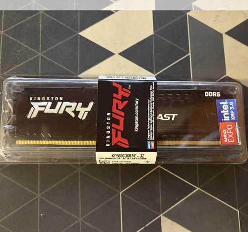 Kingston Fury Beast Black DDR5 - 32GB, 6000 мгц