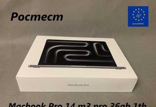 Новый MacBook 14 2023 M3 36Gb SSD 1tb RUS