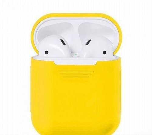 Силиконовый чехол для AirPods 2 желтый. Опт