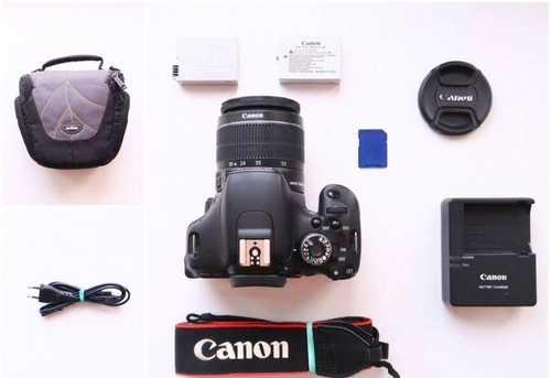 Фотоаппарат Canon 600d (пробег 4600) kit + 16гб