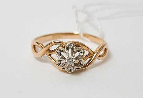 Золотое кольцо с бриллиантом 16,5 р (14000)