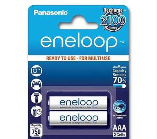 Аккумуляторы Panasonic Eneloop AAA (блистер 2 штук