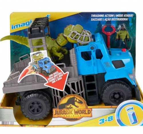 Imaginext Jurassic world динозавр и грузовик