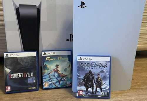Sony playstation 5 ps5 + 3 игры