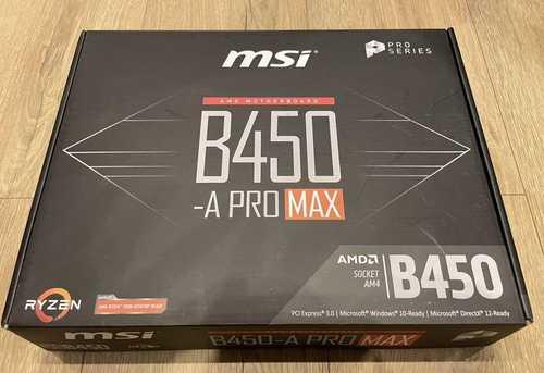 Материнская плата AM4 MSI B450-A PRO MAX + проц