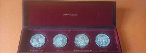 Набор монет из серебра дружба СССР и США 1987 год