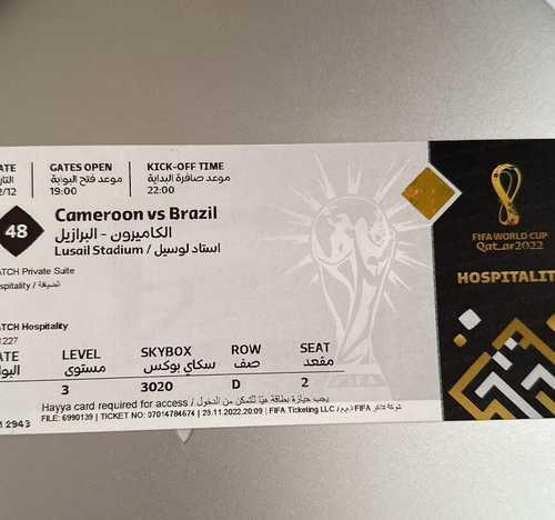 Билет Чемпионат мира по футболу Катар 2022
