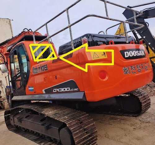 Стекло заднее для экскаватора Doosan DX