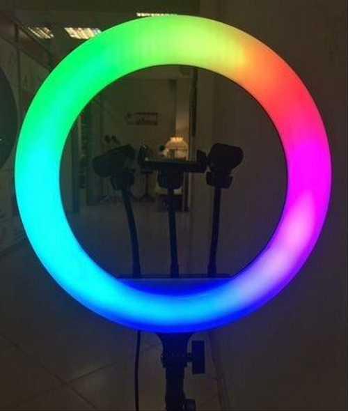 Кольцевая, цветная лампам 33 см