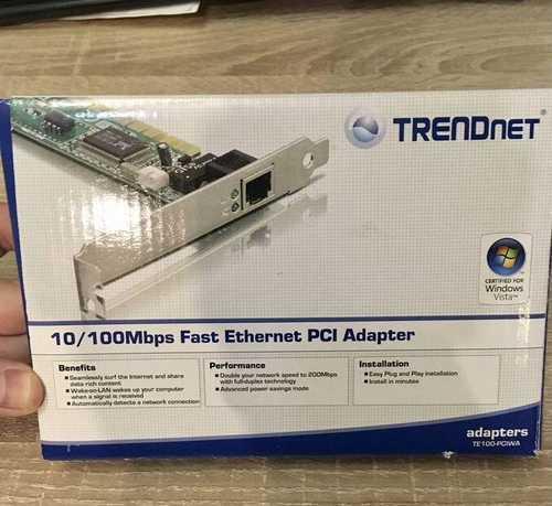 Сетевой адаптер Ethernet pci adapter trendnet te10