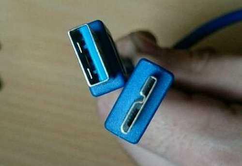 Кабель micro USB-B - USB 3.0 синий vcom