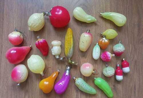 Елочные игрушки СССР. Овощи и фрукты. Роспись