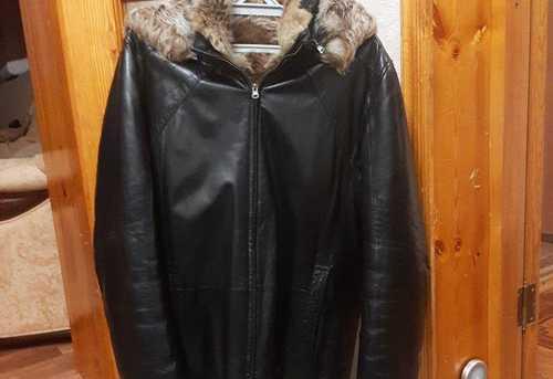 Кожаная куртка зимняя мужская на меху