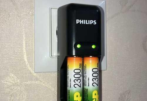 Зарядное устройство Philips + аккумуляторы